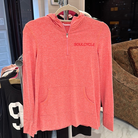 soulcycle | Tops | Soul Cycle Orange Half Zip Sweatshirt | Poshmark